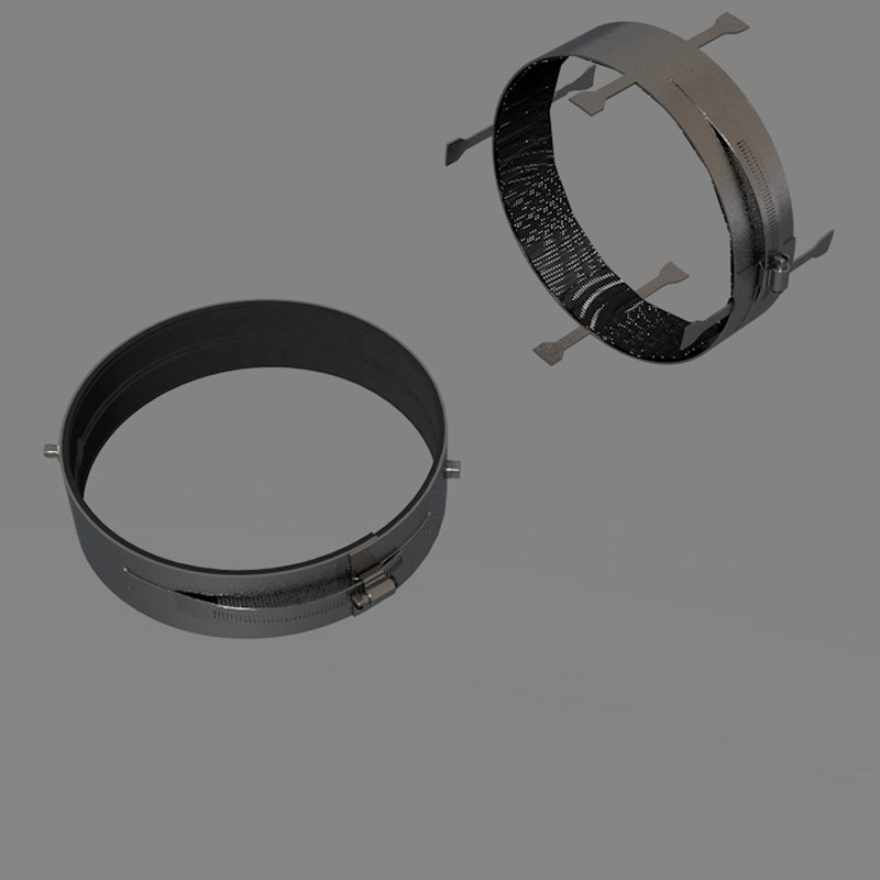 PTFE spray shields with drain nipple, SUS 316L flange guards with mesh ...